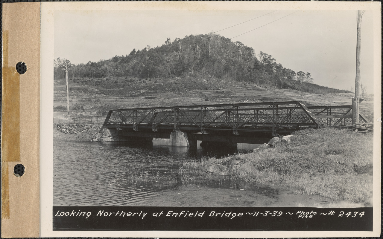 Looking northerly at Enfield Bridge, Quabbin Reservoir, Mass., Nov. 3 ...