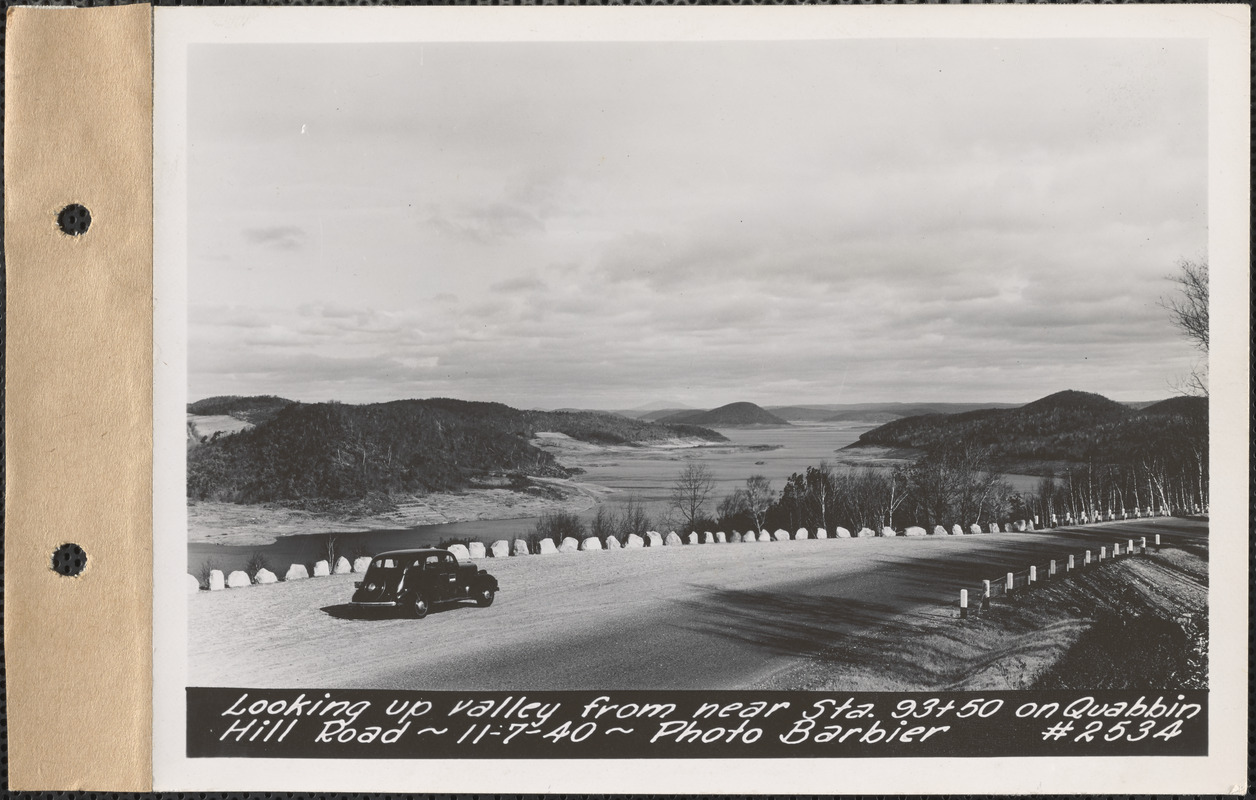Looking up valley from near station 93+50 on Quabbin Hill Road, Quabbin ...
