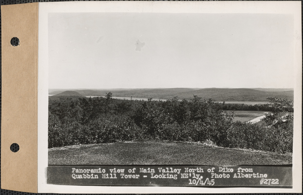 Panoramic view of Main Valley north of dike from Quabbin Hill Tower ...