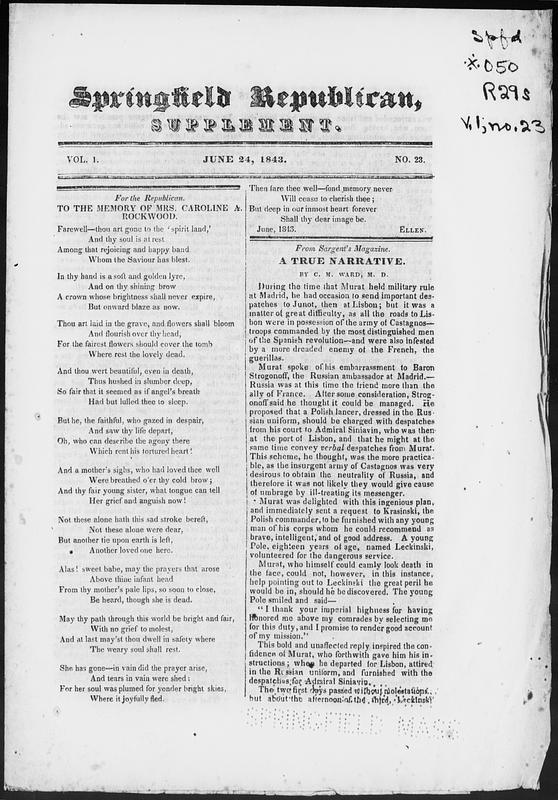 Springfield Republican. June 24, 1843 - Digital Commonwealth
