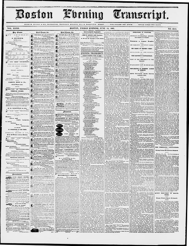 Boston Evening Transcript. June 14, 1861 - Digital Commonwealth