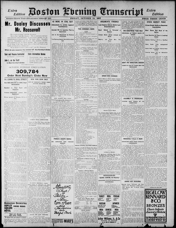 Boston Evening Transcript. October 18, 1907 - Digital Commonwealth