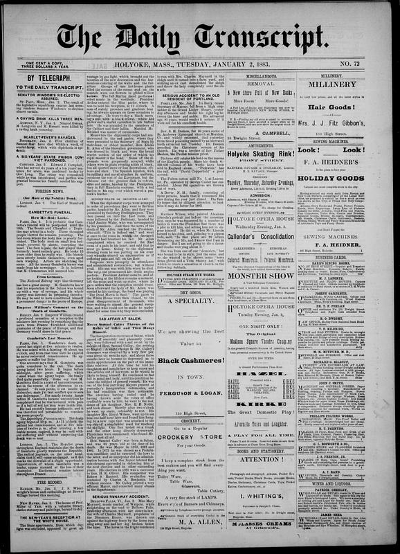 The Daily Transcript. January 02, 1883 - Digital Commonwealth