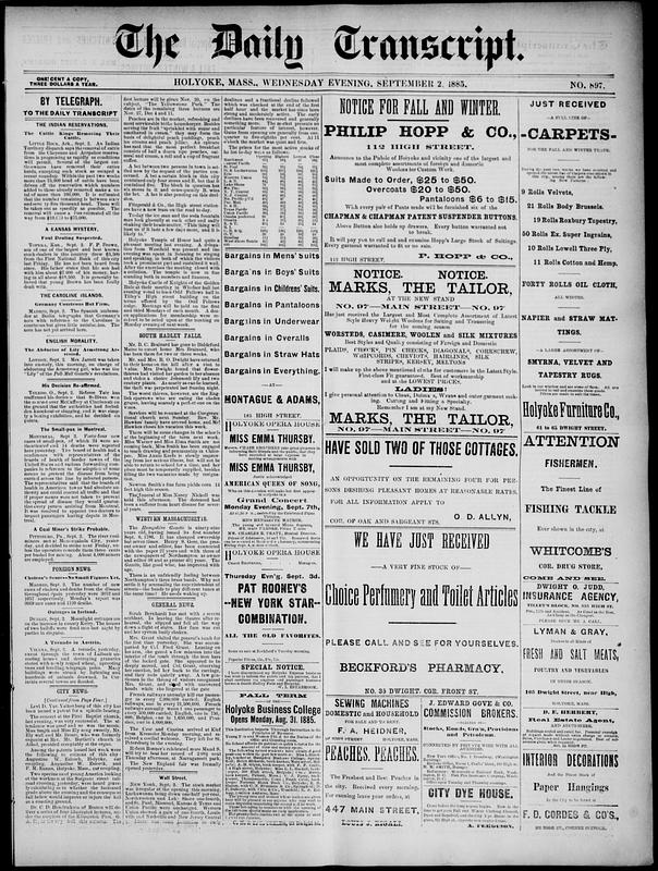 The Daily Transcript. September 02, 1885 - Digital Commonwealth