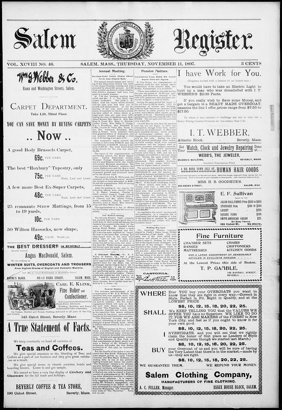 Salem Register. November 11, 1897 - Digital Commonwealth