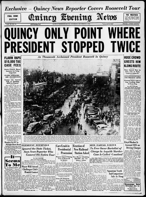 Quincy Evening News. October 22, 1936 - Digital Commonwealth