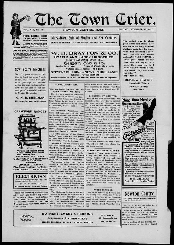 The Town Crier. December 30, 1910 - Digital Commonwealth