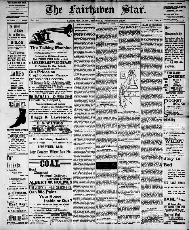 The Fairhaven Star. December 02, 1899 - Digital Commonwealth