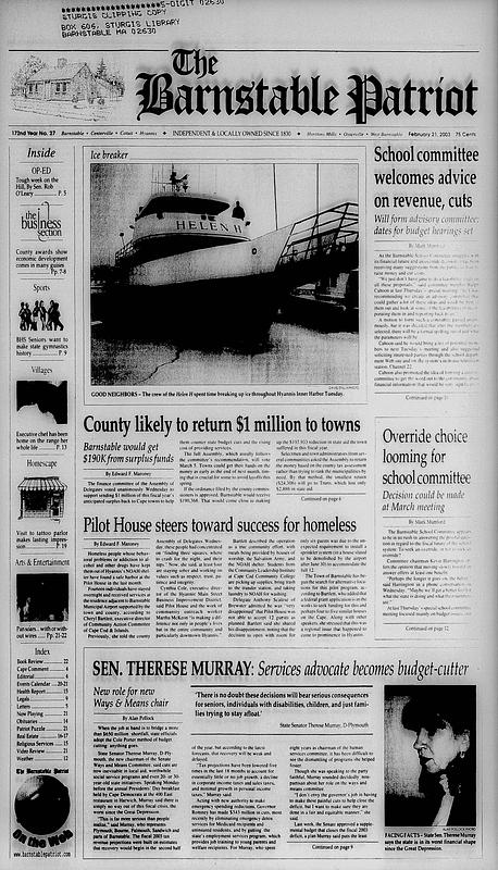 Barnstable Patriot. February 21, 2003 - Digital Commonwealth