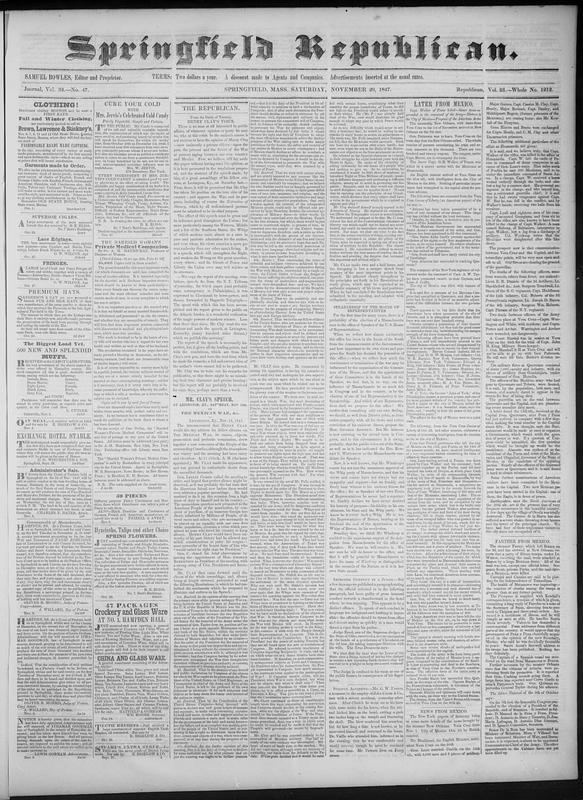 Springfield Republican. November 20, 1847 - Digital Commonwealth