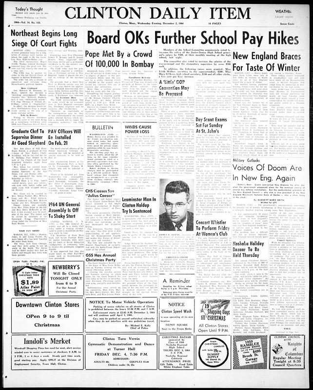 Clinton Daily Item. December 02, 1964 - Digital Commonwealth