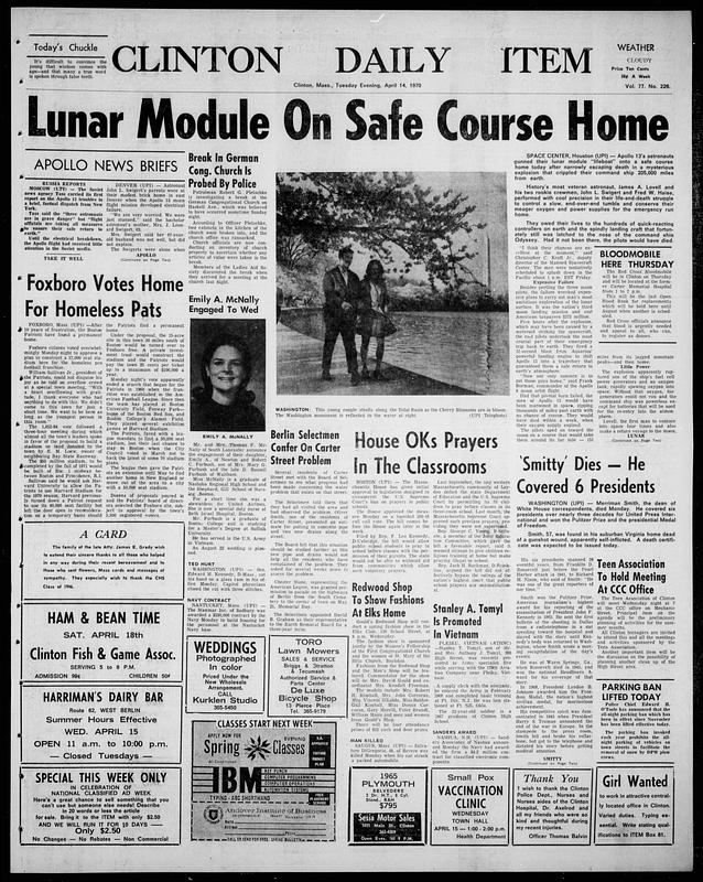 Clinton Daily Item. April 14, 1970 - Digital Commonwealth