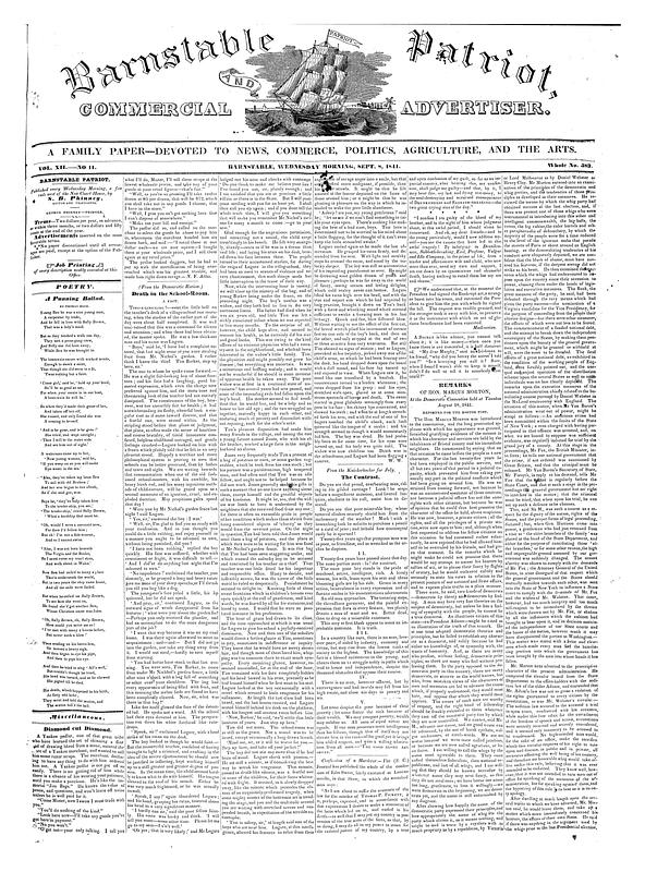 Barnstable Patriot, and Commercial Advertiser. September 08, 1841 ...