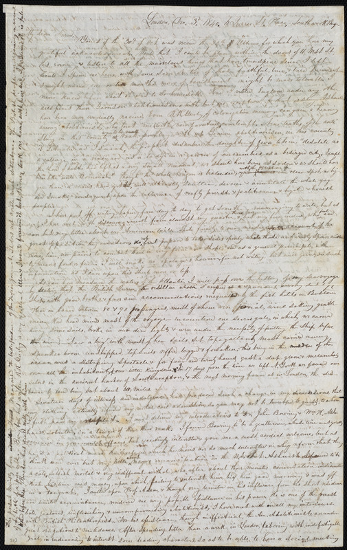 Letter from John Anderson Collins, London, [England], to Maria Weston ...