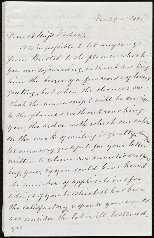 Letter from Mary Anne Estlin, [Bristol, England], to Caroline Weston ...