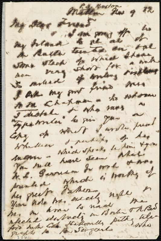 Letter from John Murray Forbes, Milton, [Mass.], to Maria Weston ...