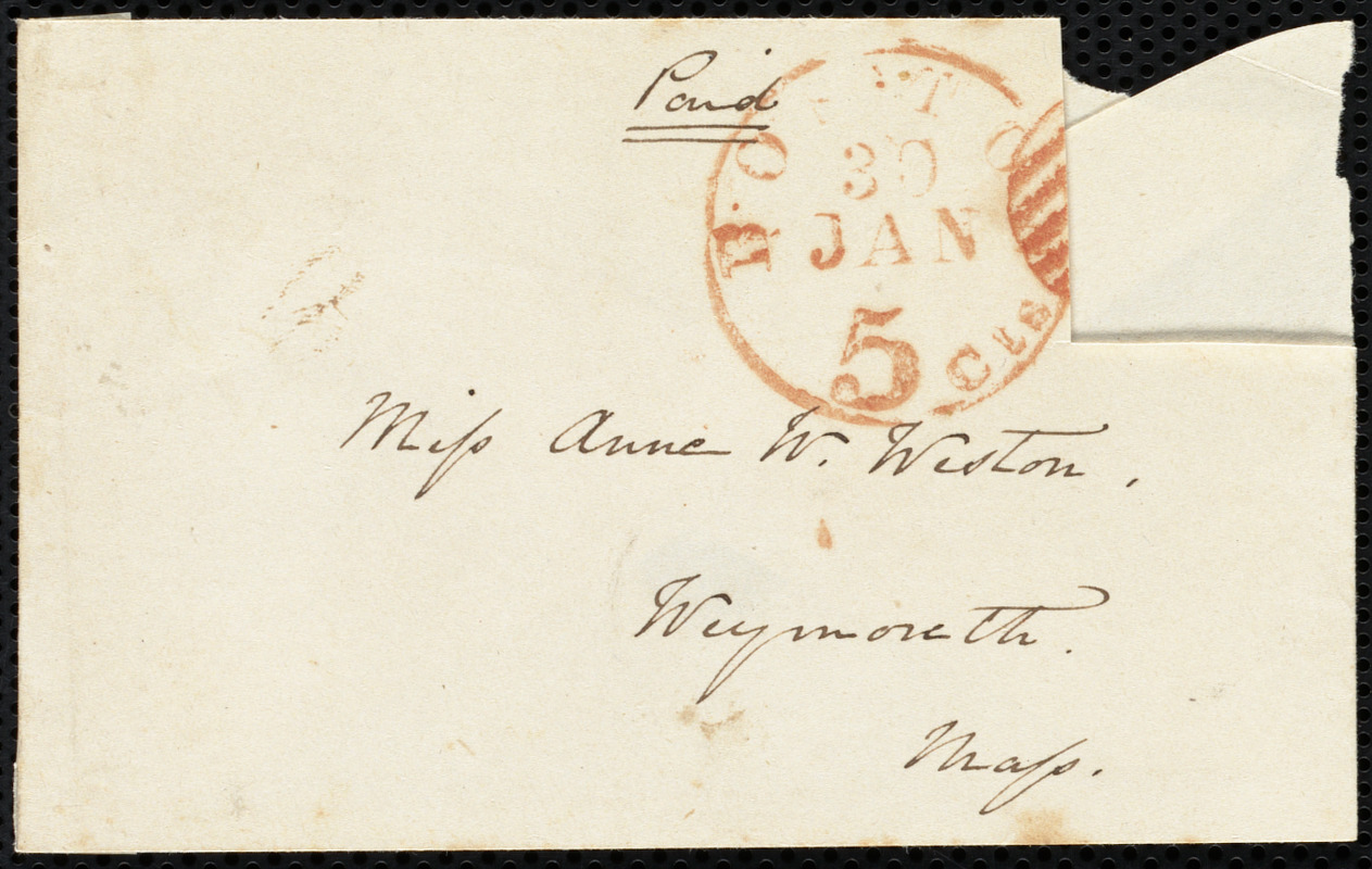 Letter from Sarah Russell May, Boston, [Mass.], to Anne Warren Weston ...