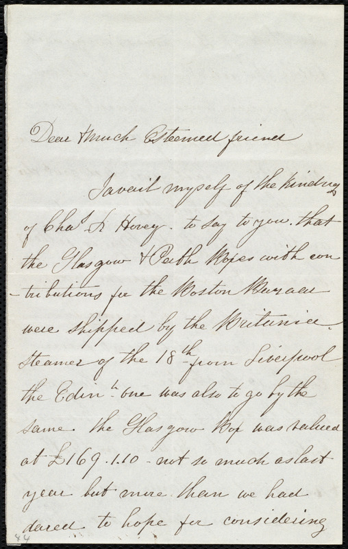 Letter from Catherine Paton, [Scotland], to Maria Weston Chapman ...