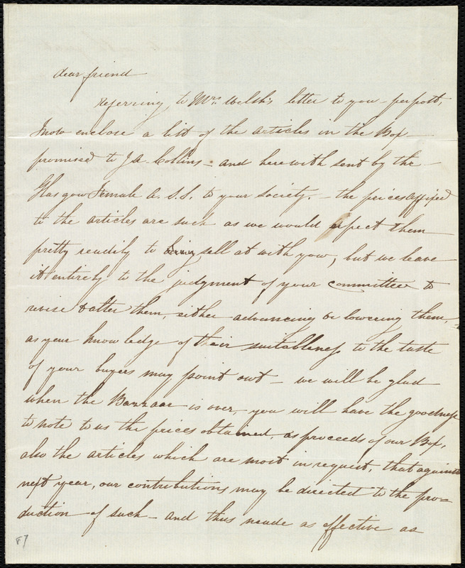 Letter from Catherine Paton, Glasgow, [Scotland], to Maria Weston ...