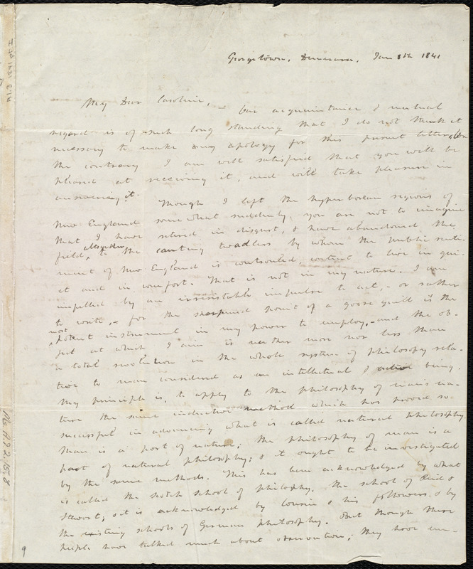 Letter from Richard Hildreth, Georgetown, Demerara, [Guyana, South ...