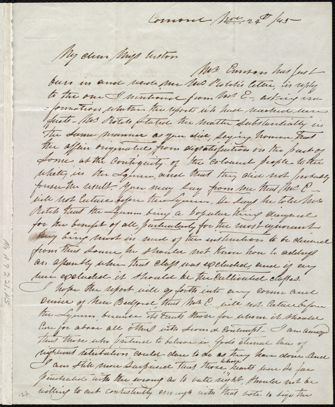 Letter from Mary Merrick Brooks, Concord, [Mass.], to Caroline Weston ...