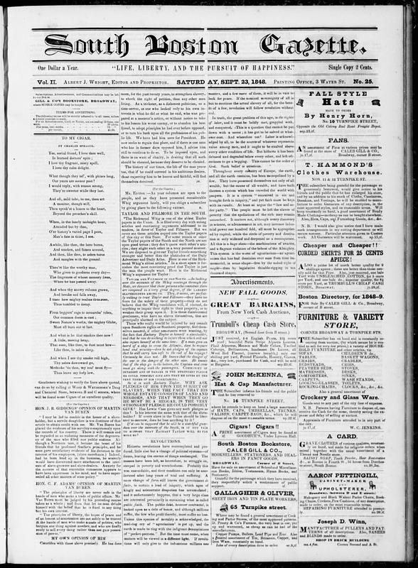 South Boston Gazette. September 23, 1848 - Digital Commonwealth
