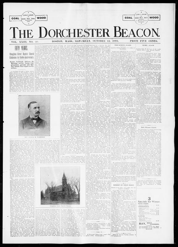 The Dorchester Beacon. October 12, 1895 - Digital Commonwealth