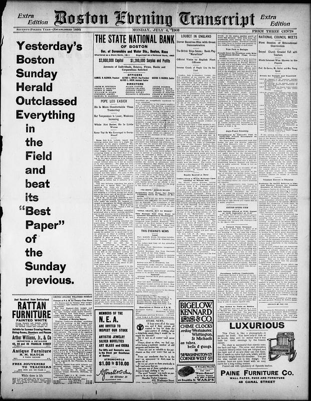 Boston Evening Transcript. July 06, 1903 - Digital Commonwealth