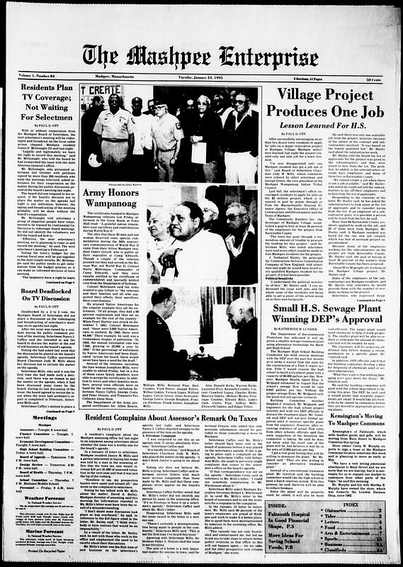 The Mashpee Enterprise. January 24, 1995 - Digital Commonwealth