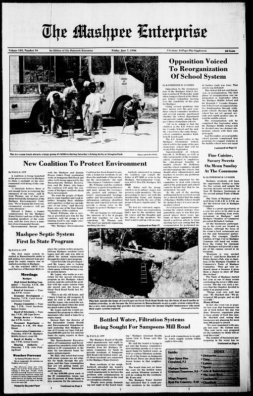 The Mashpee Enterprise. June 07, 1996 - Digital Commonwealth
