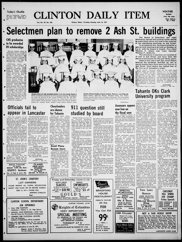 Clinton Daily Item. June 10, 1971 - Digital Commonwealth