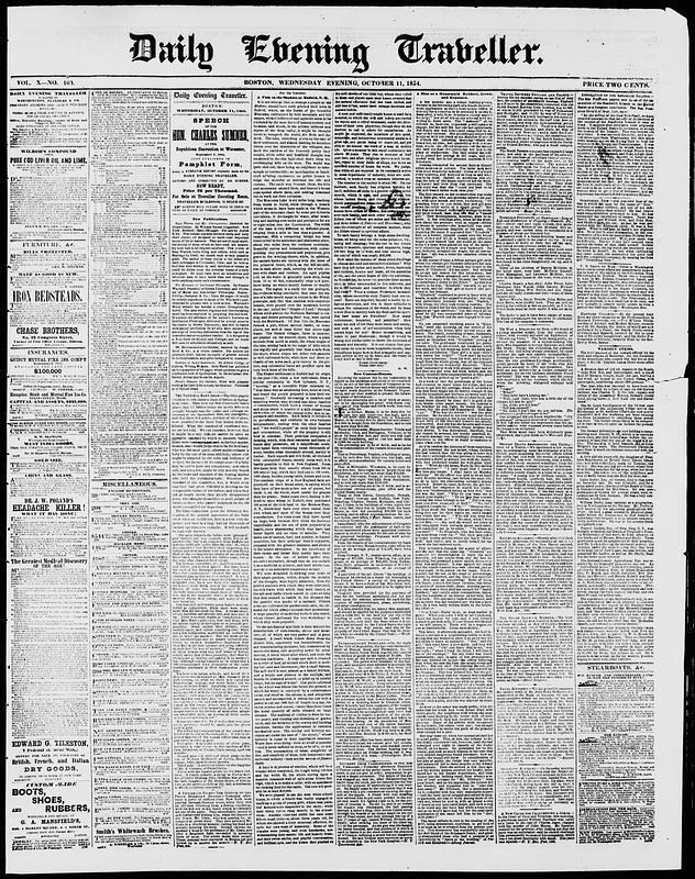 Daily Evening Traveller. October 11, 1854 - Digital Commonwealth