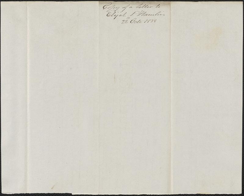 George Coffin to Elijah Hamlin, 22 October 1838 - Digital Commonwealth