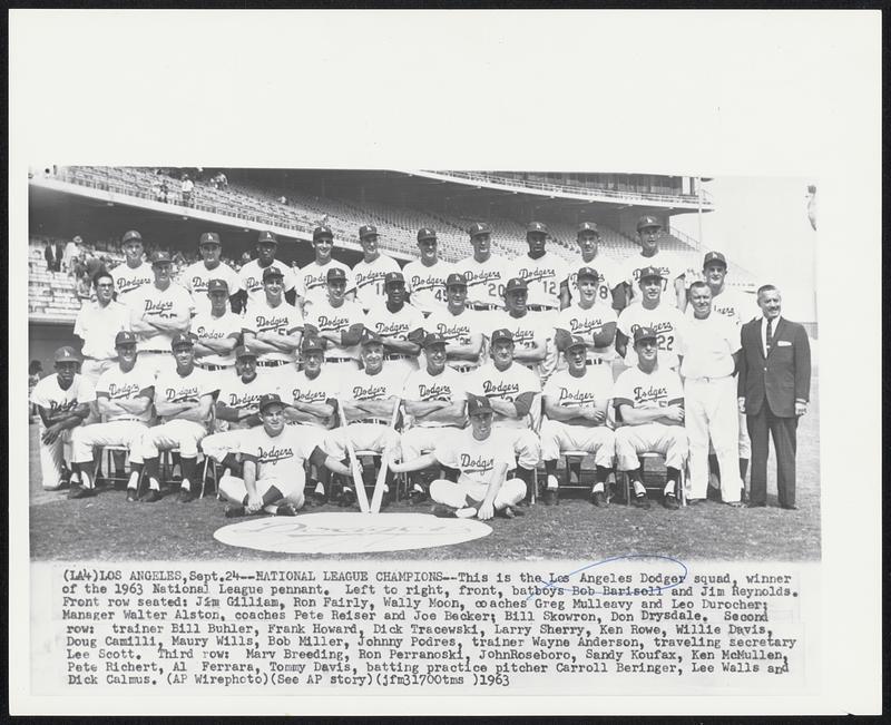 National League Champions--This is the Los Angeles Dodger squad, winner ...