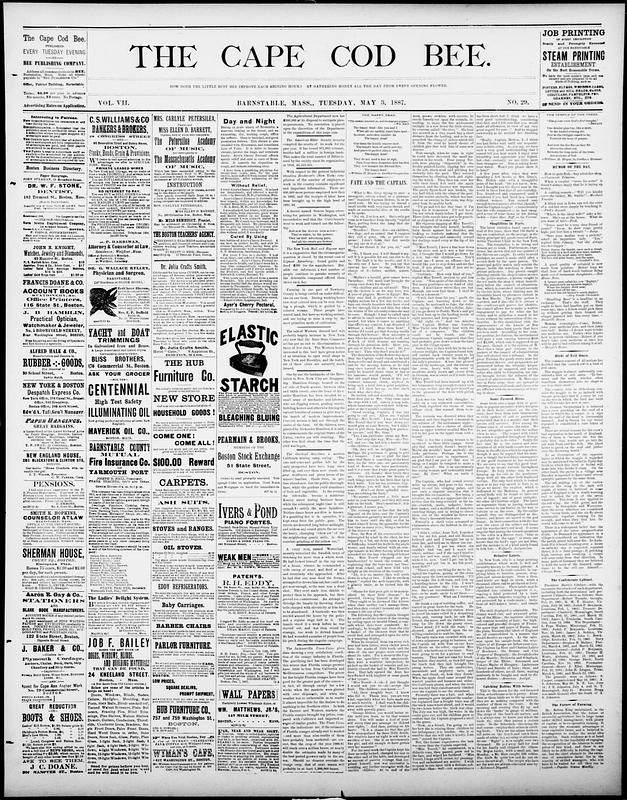 The Cape Cod Bee. May 03, 1887 - Digital Commonwealth