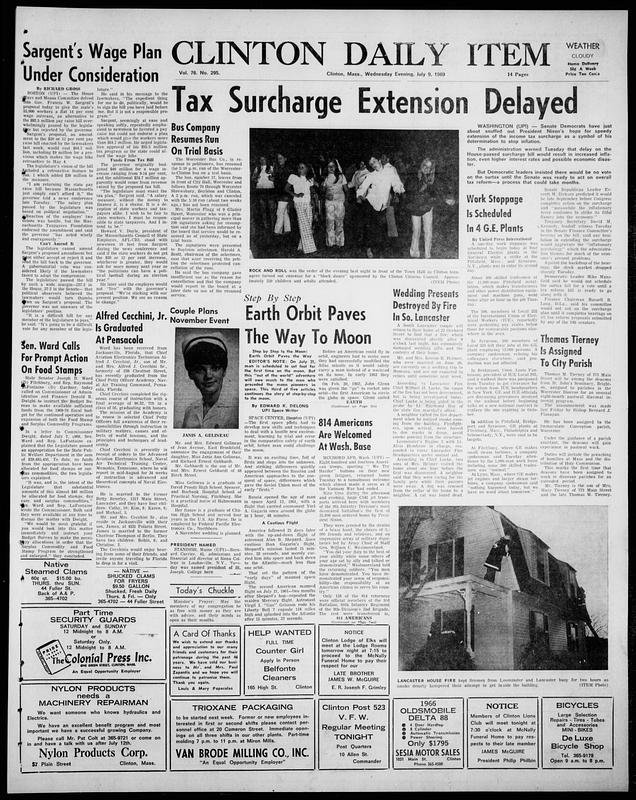Clinton Daily Item. July 09, 1969 - Digital Commonwealth