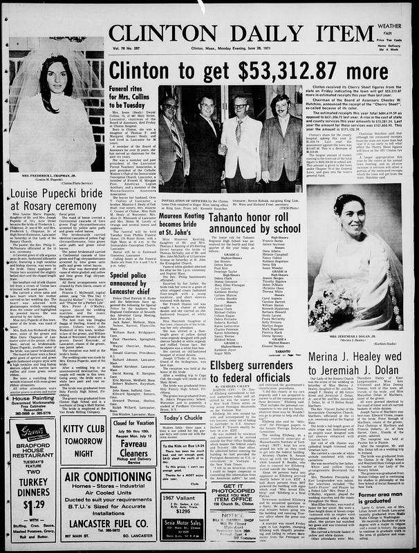 Clinton Daily Item. June 28, 1971 - Digital Commonwealth