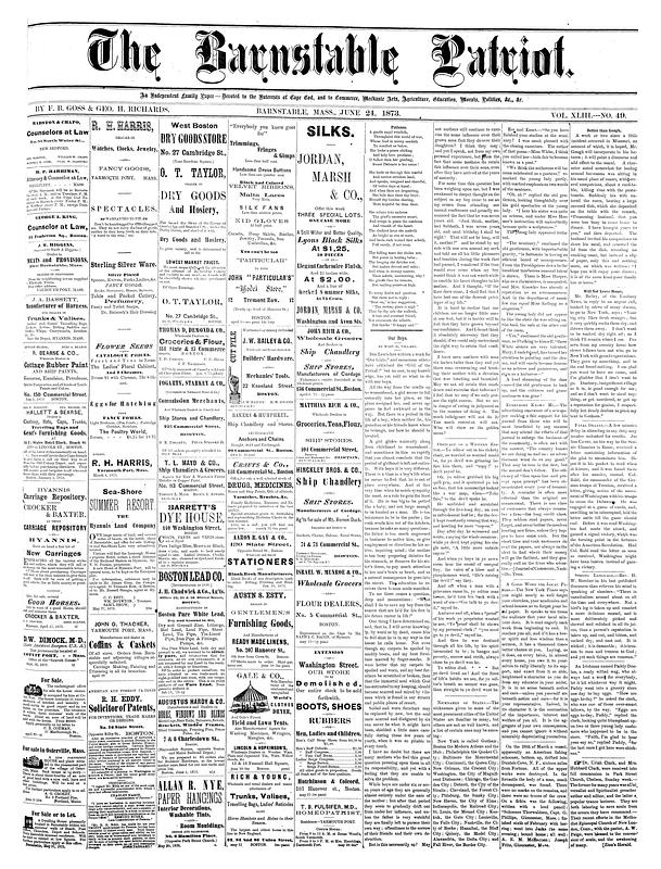 Barnstable Patriot. June 24, 1873 - Digital Commonwealth