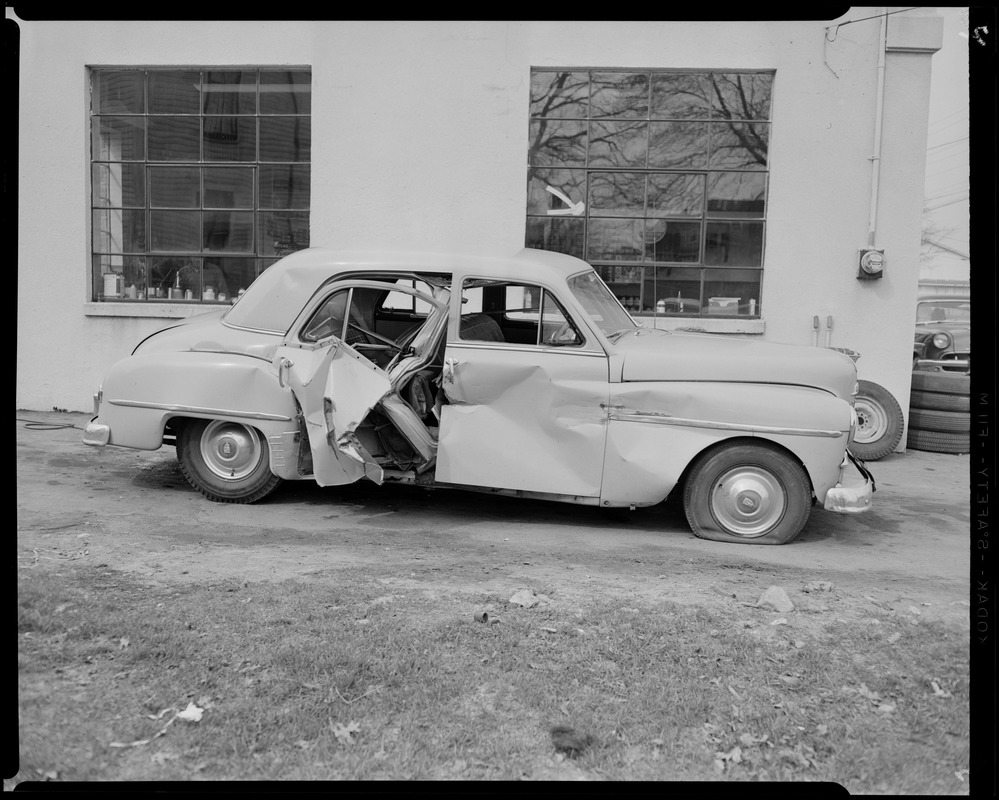Bob Amos. Auto P82029. 81 Bridge St., Dedham, accident - crushed ...