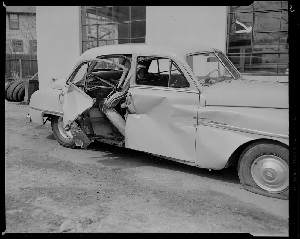 Bob Amos. Auto P82029. 81 Bridge St., Dedham, accident - crushed ...