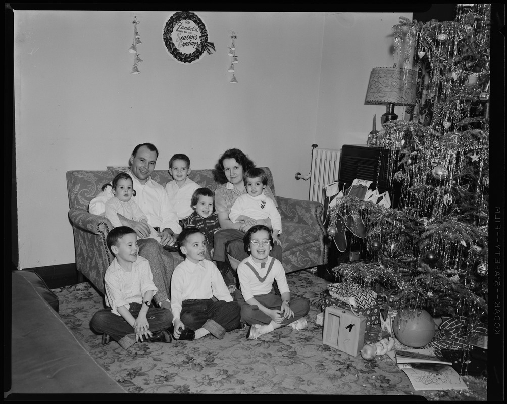 Fred, Rose Fandel and seven babies - Digital Commonwealth