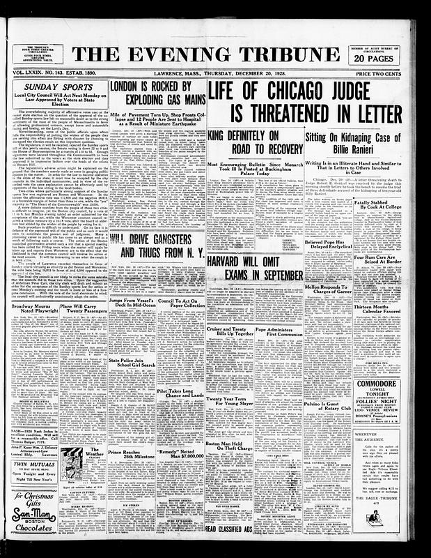 The Evening Tribune. December 20, 1928 - Digital Commonwealth