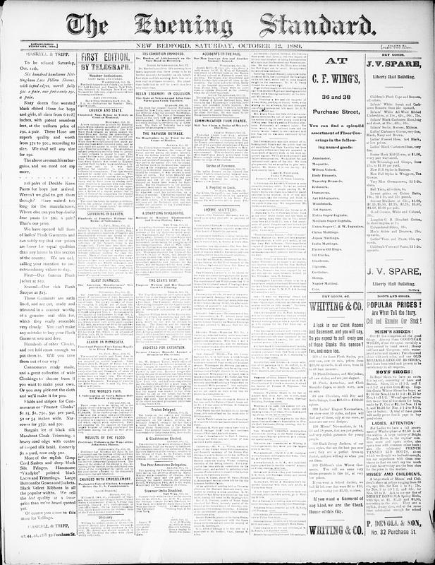 Evening Standard. October 12, 1889 - Digital Commonwealth