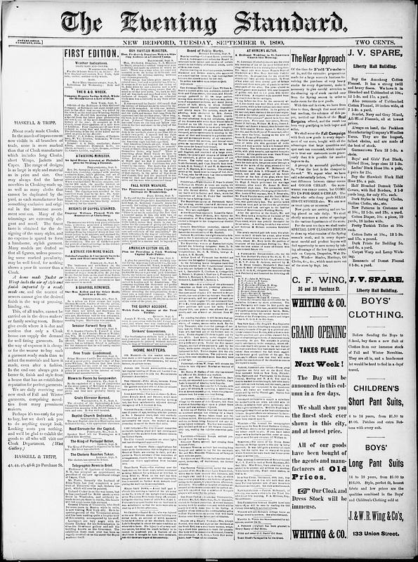 Evening Standard. September 09, 1890 - Digital Commonwealth