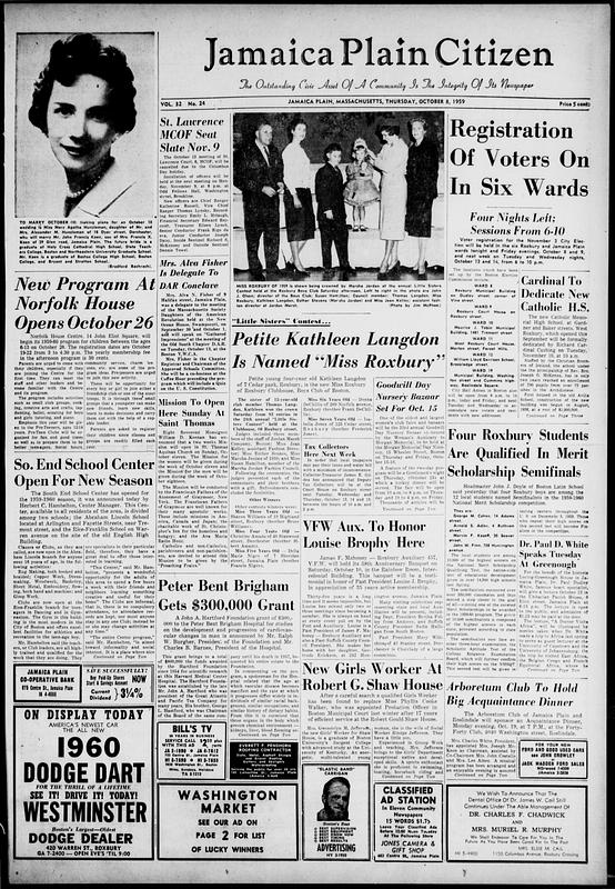 The Jamaica Plain Citizen. October 08, 1959 - Digital Commonwealth