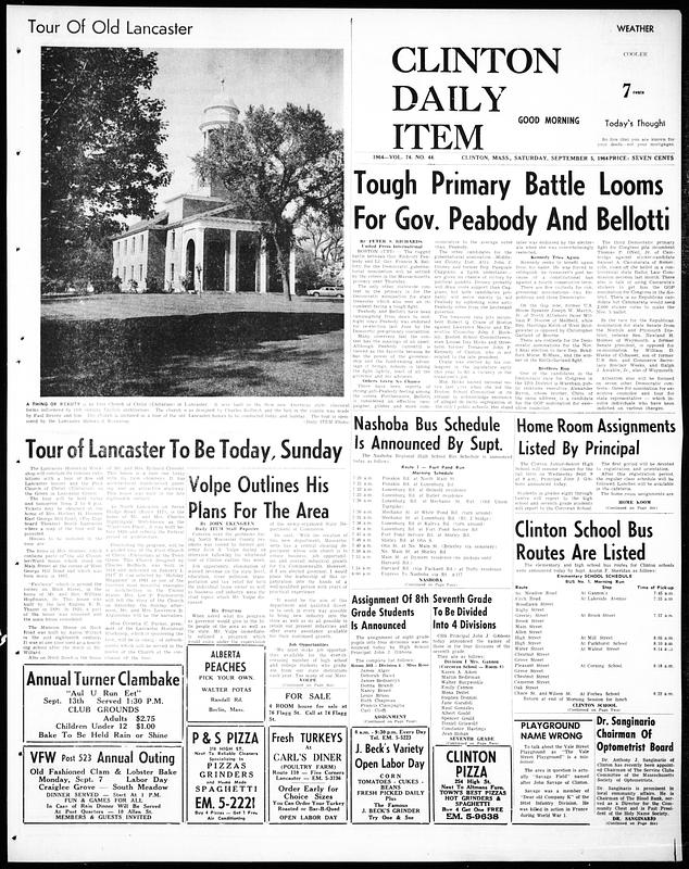 Clinton Daily Item. September 05, 1964 - Digital Commonwealth