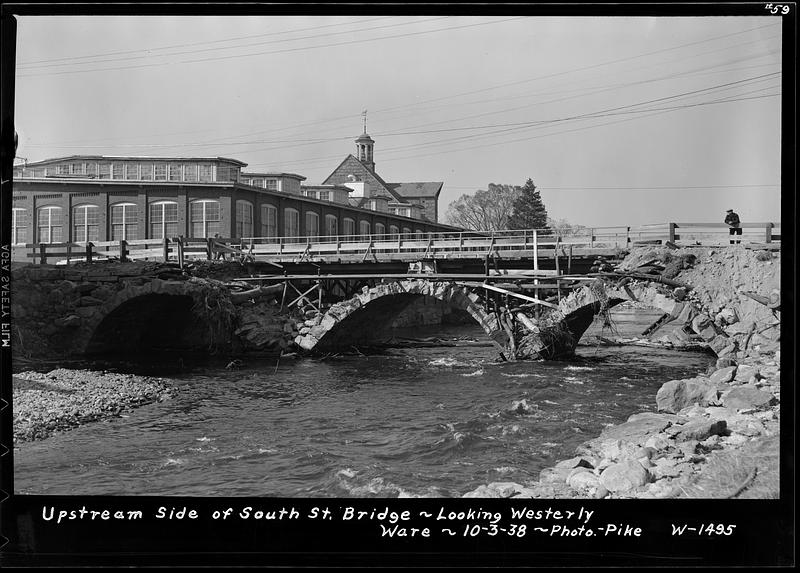 Upstream side of South Street bridge, looking westerly, Ware, Mass ...