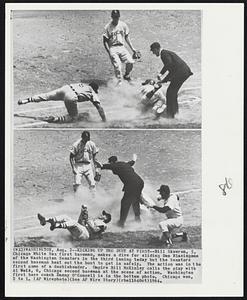 Kicking up the Dust at First--Bill Skowron, 5, Chicago White Sox first ...