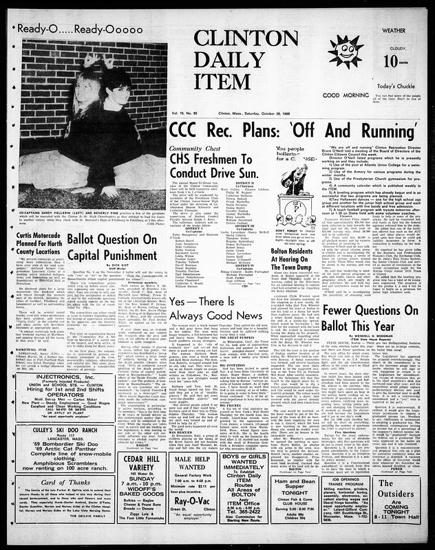 Clinton Daily Item. October 26, 1968 - Digital Commonwealth