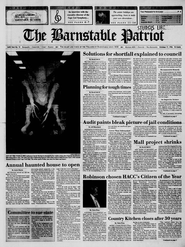 Barnstable Patriot. October 17, 1996 - Digital Commonwealth